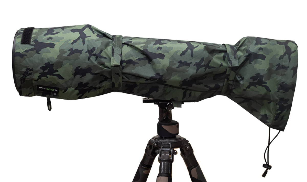 Rain & Dust cover-XXL- For 600mm f4- Fresh Green Camo – WildRoar.in